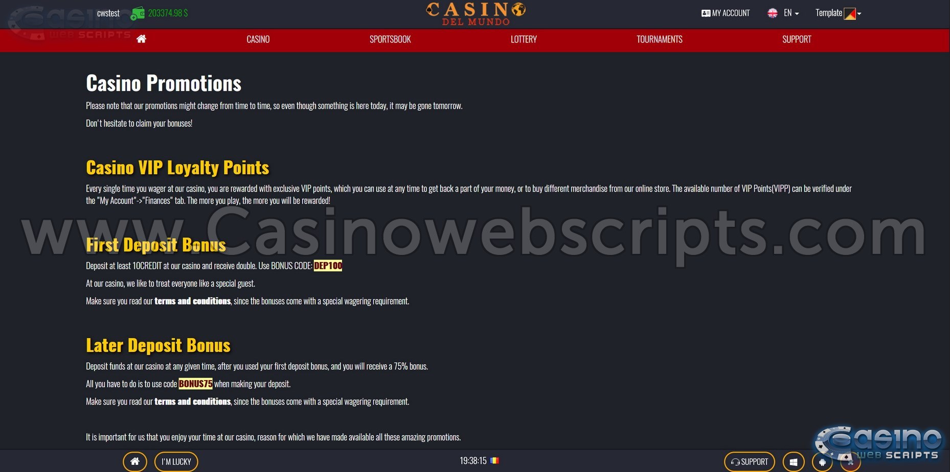 Buy turnkey online casino software with backoffice website